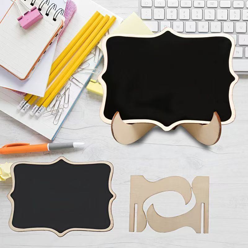 10 piece reusable wooden label mini blackboard food sign placement card ...
