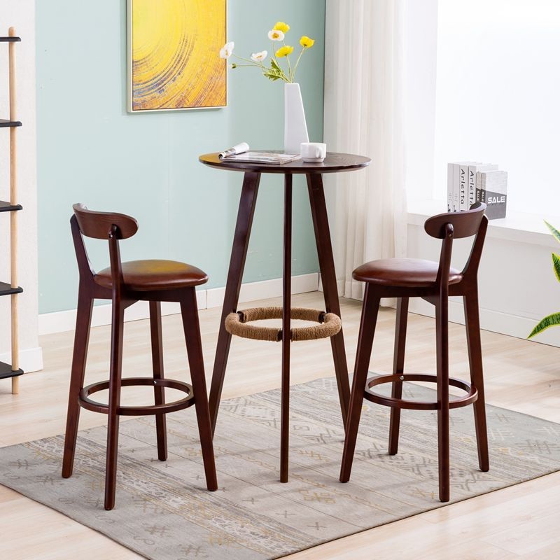 Wrought Iron Solid Wood Bar Chair High Stool Bar Stool Front Desk Home ...