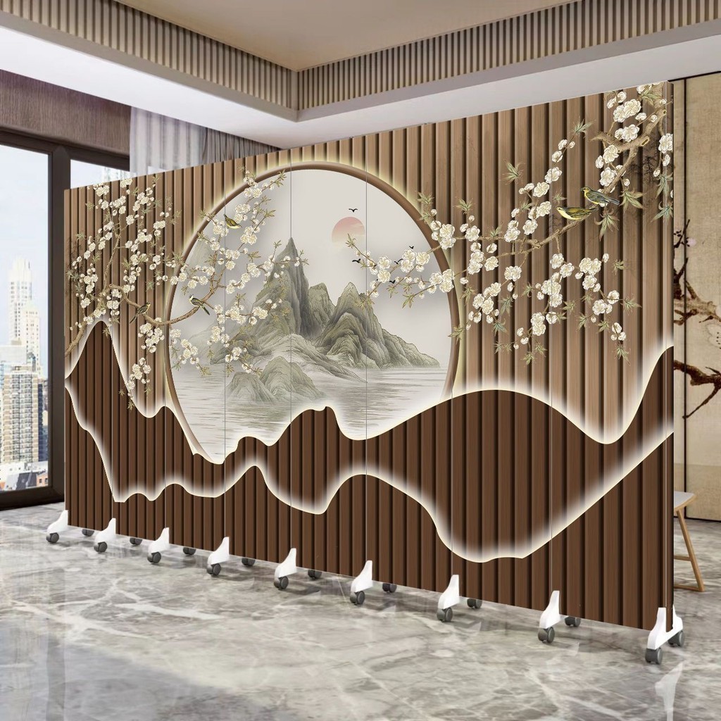 Folding screen partition with wheels office decoration screen partition ...