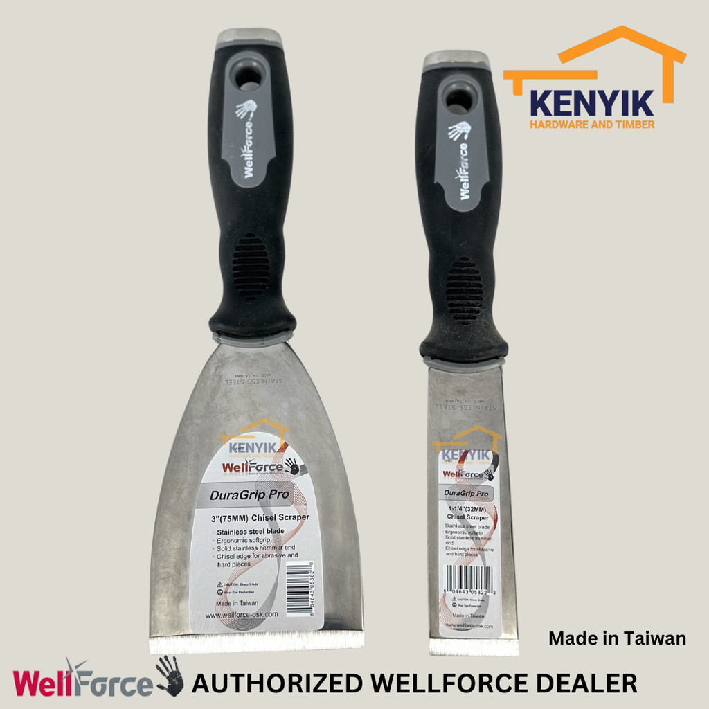 WELLFORCE Stainless Steel DuraGrip Pro Chisel Scraper (05822 / 05862 ...