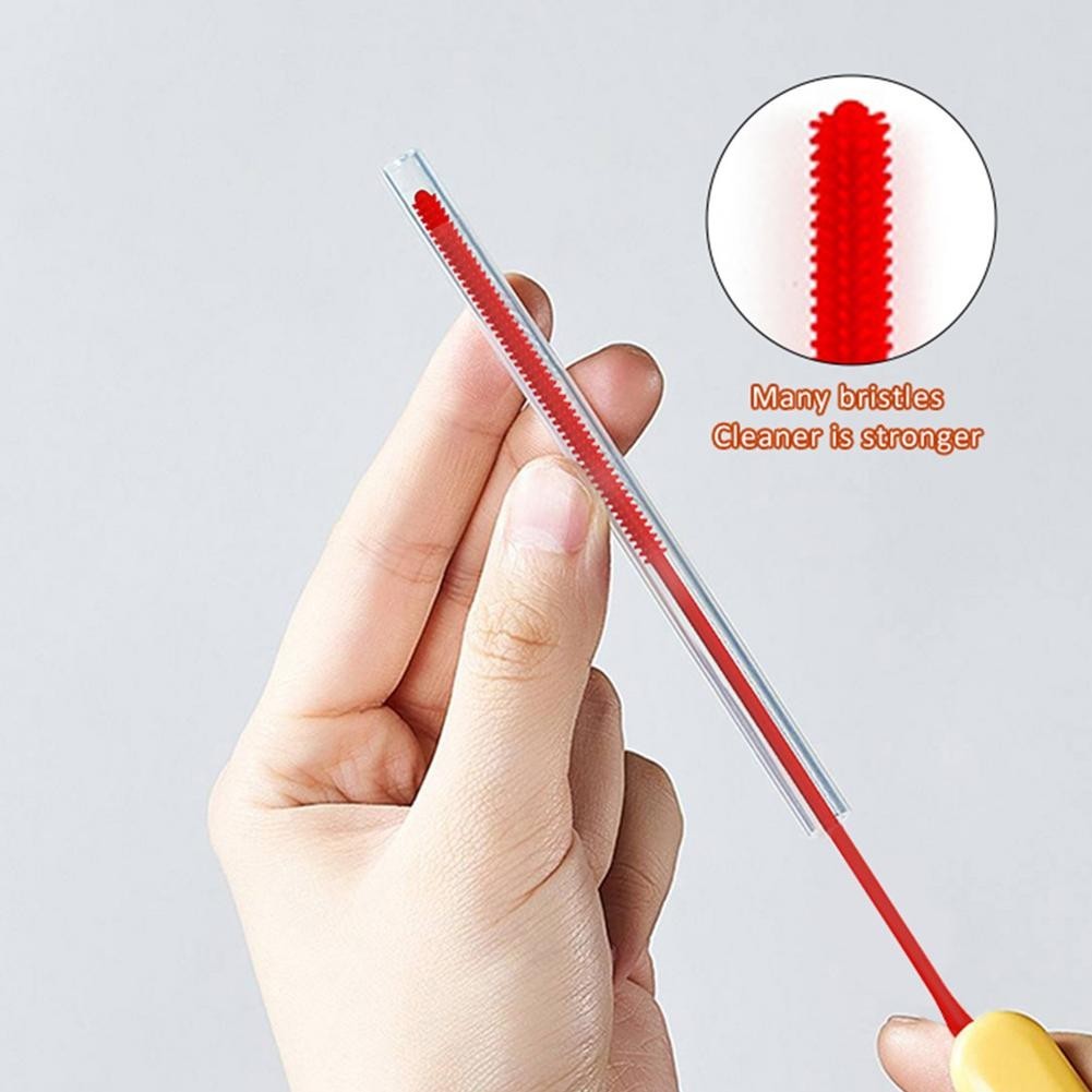 Silicone Straw Brush Extra Long Straw Cleaning Brush Reusable Travel ...
