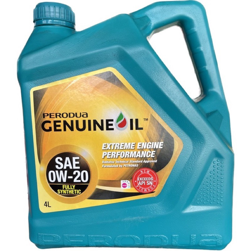 70011006- Green Perodua SAE 0W20 Fully Synthetic Engine Oil (4 liter ...