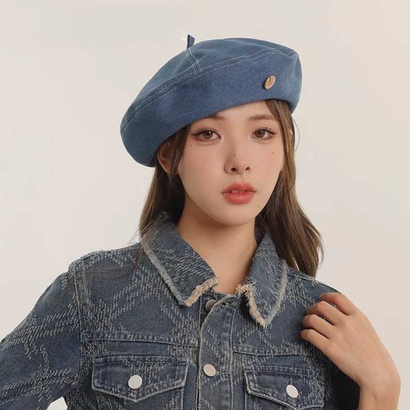 Mismemo [Ready Stock] Cowboy Beret Female Summer Korean Version All ...