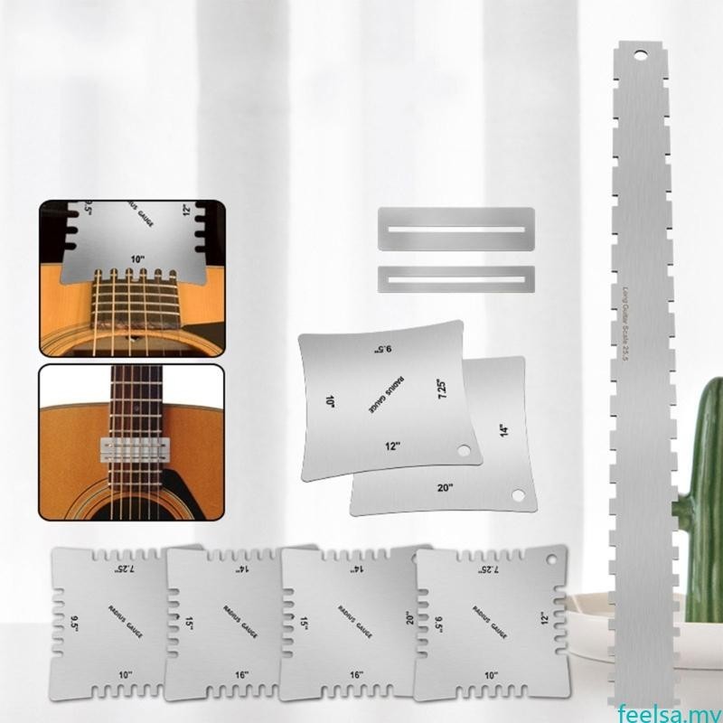 Best Stainless Steel String Height Gauge Guitar Notched Radius Gauge ...