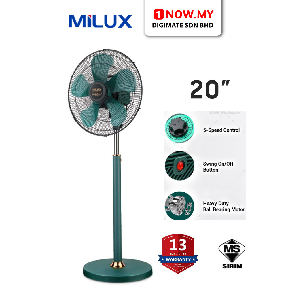 MILUX 20 Inch Industrial Stand Fan MISF-2011 | 5 Speed High Air ...