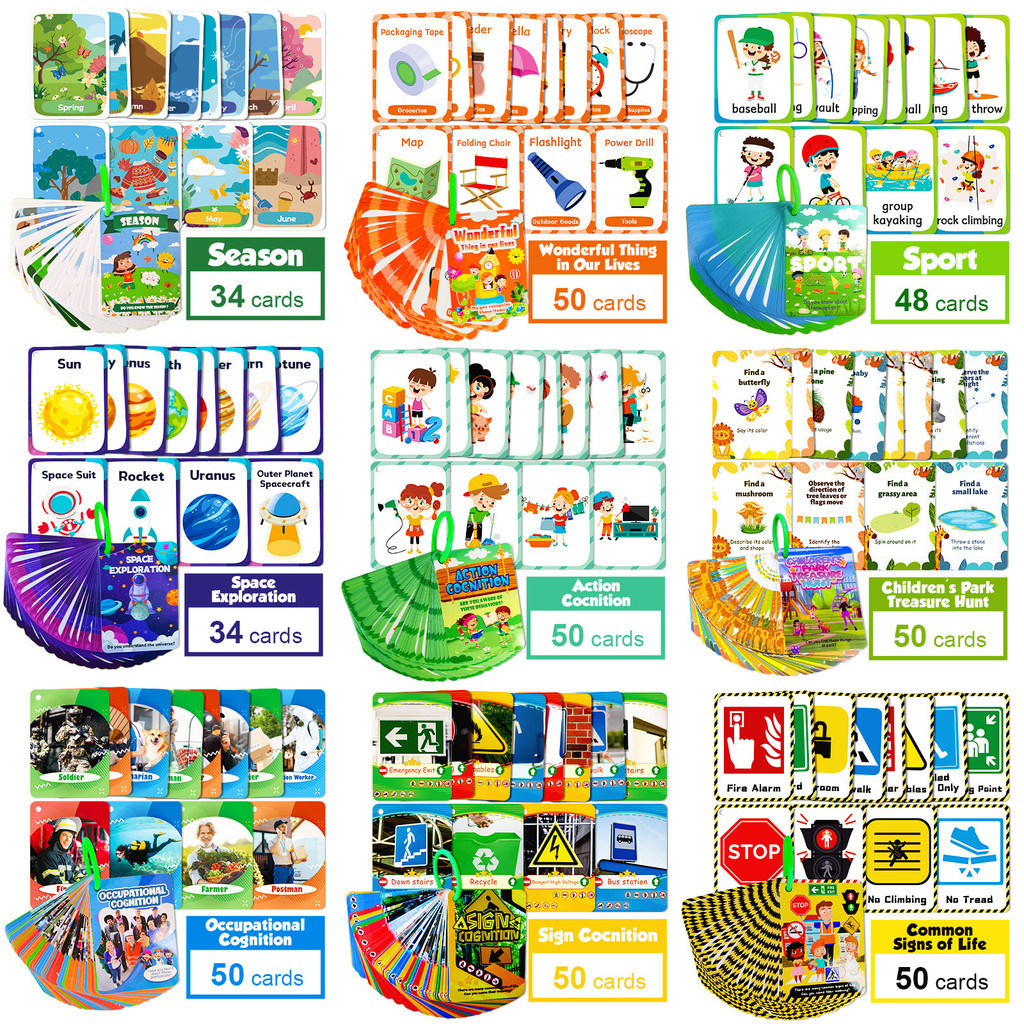16 Types Kids Learning Flash cards Toddlers Educational Flashcard ...