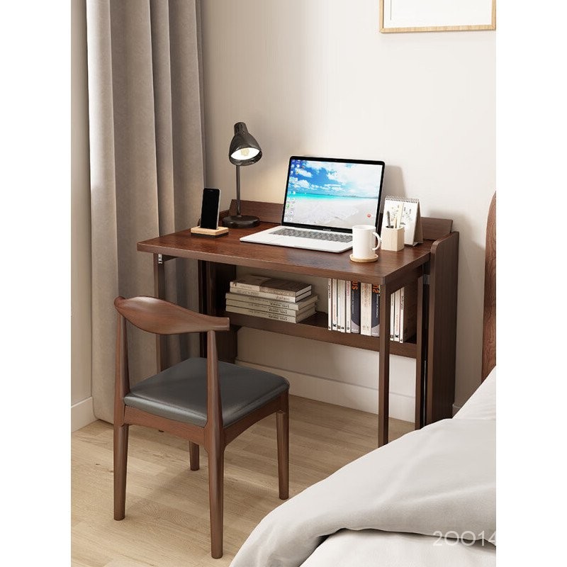 Ying Chao Solid Wood Foldable Desk Study Desk Home Bedroom Simple ...