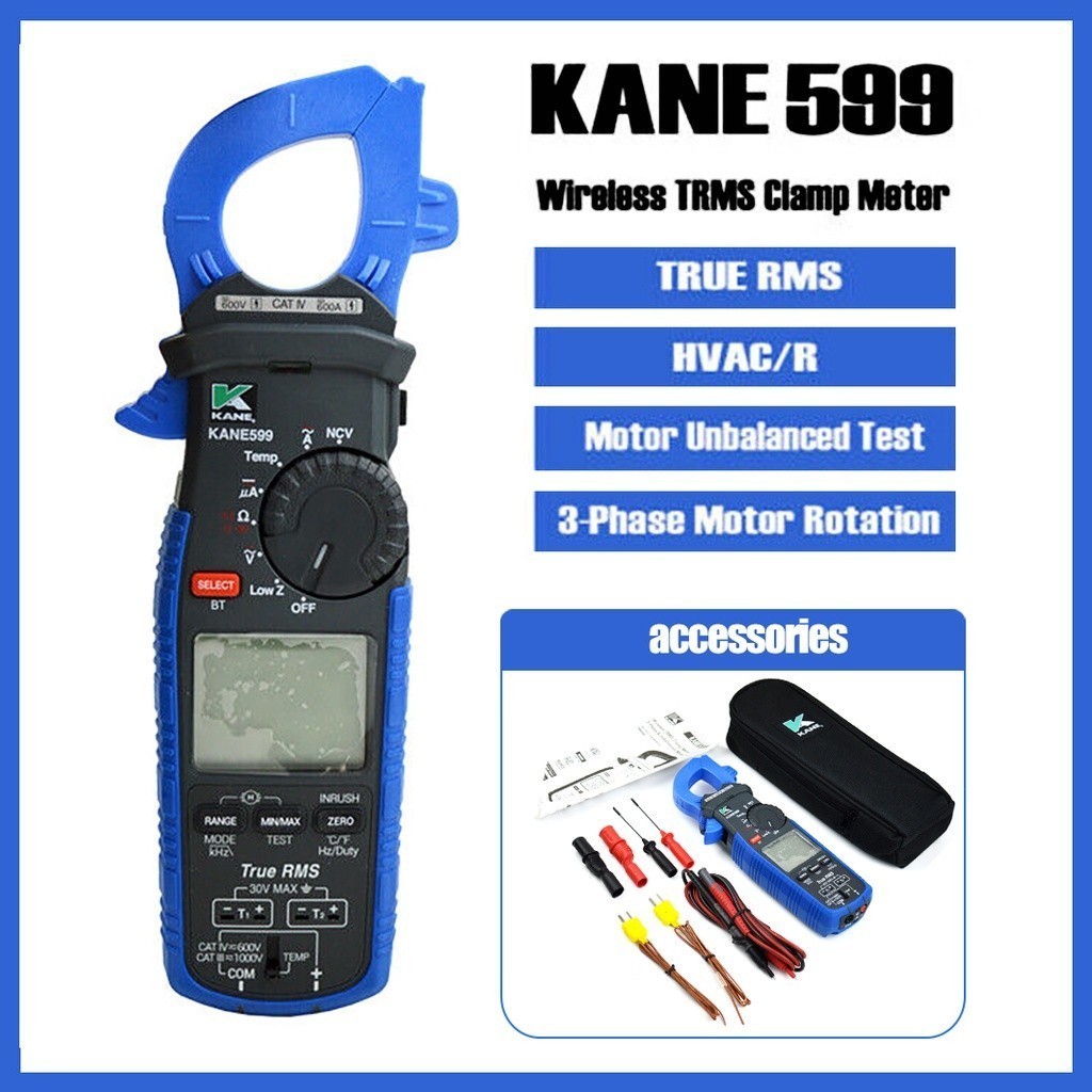 KANE599 Wireless True RMS Clamp Meter Clamp-on Multimeter With Motor ...