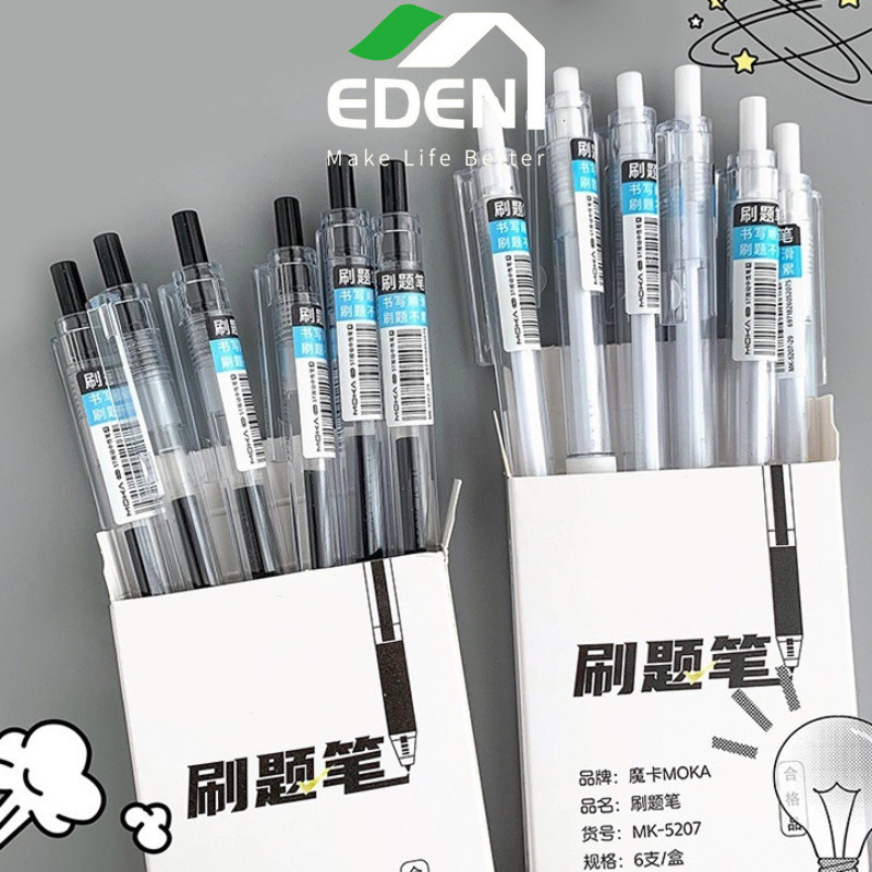 Combo 5/10 Eden VN liquid gel ink ballpoint pen with black, red and ...