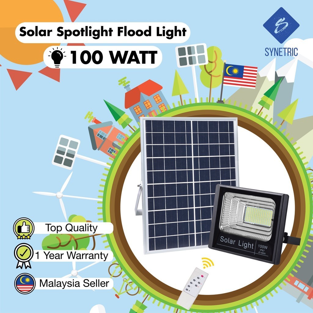 ENERGY SAVING SOLAR LED Flood Light 100 Watt | Shopee Malaysia