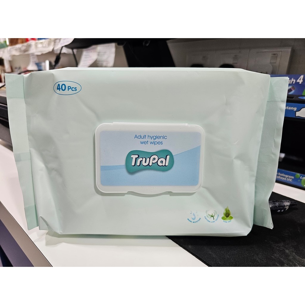 TRUPAL WET WIPES 40'S (TISU BASAH DEWASA SAIZ BESAR) | Shopee Malaysia