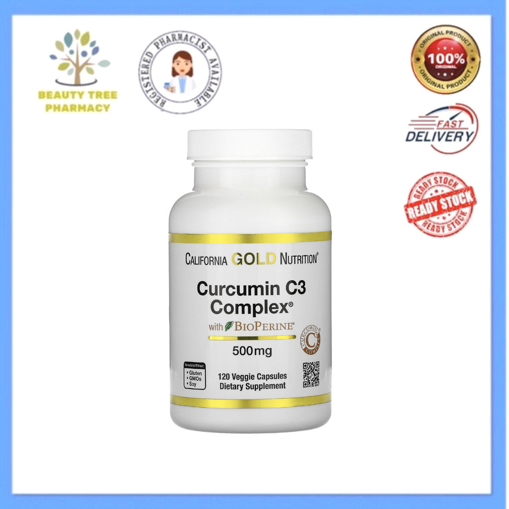 California Gold Nutrition Curcumin C3 Complex with BioPerine 500mg 120 ...