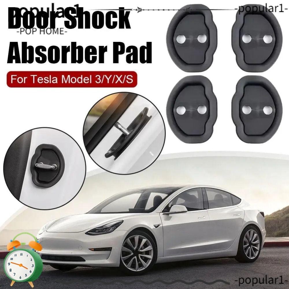 POP 4pcs Door Shock Absorber, Black Silicone Car Door Lock Latches ...