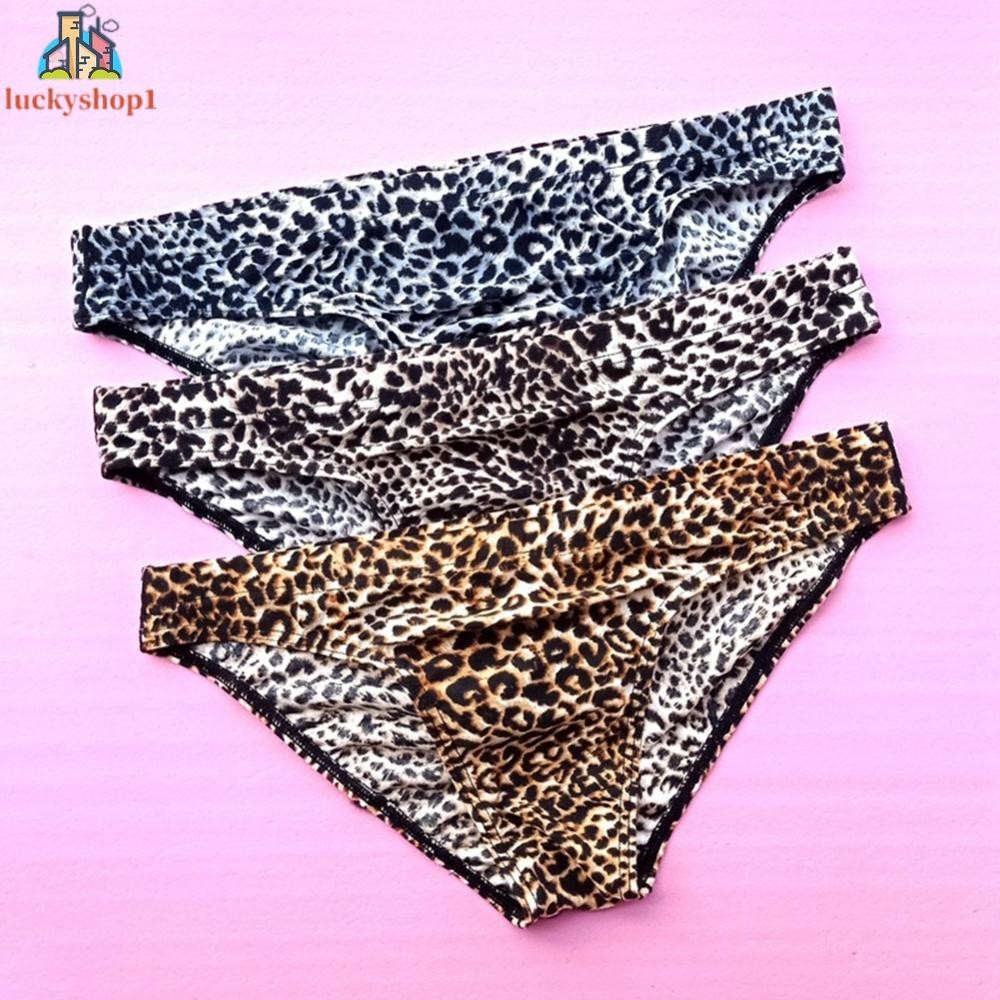 Sexy Men Pouch G-String Leopard Print Briefs Thongs Underwear ...