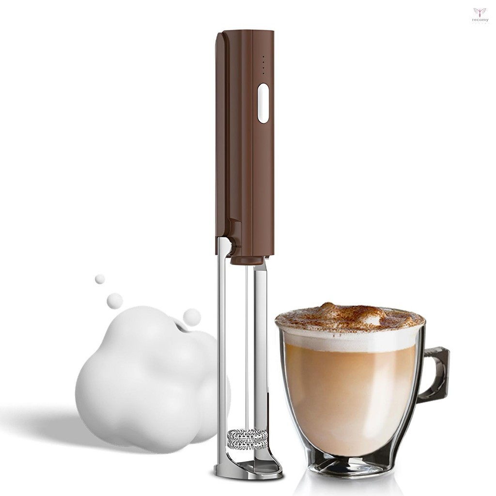 Electric Milk Frother Rechargeable Handheld Foam Maker for Coffee 3 ...