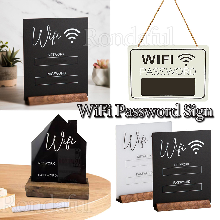 Acrylic WiFi Board with Erasable Pen Freestanding WiFi Password Sign ...