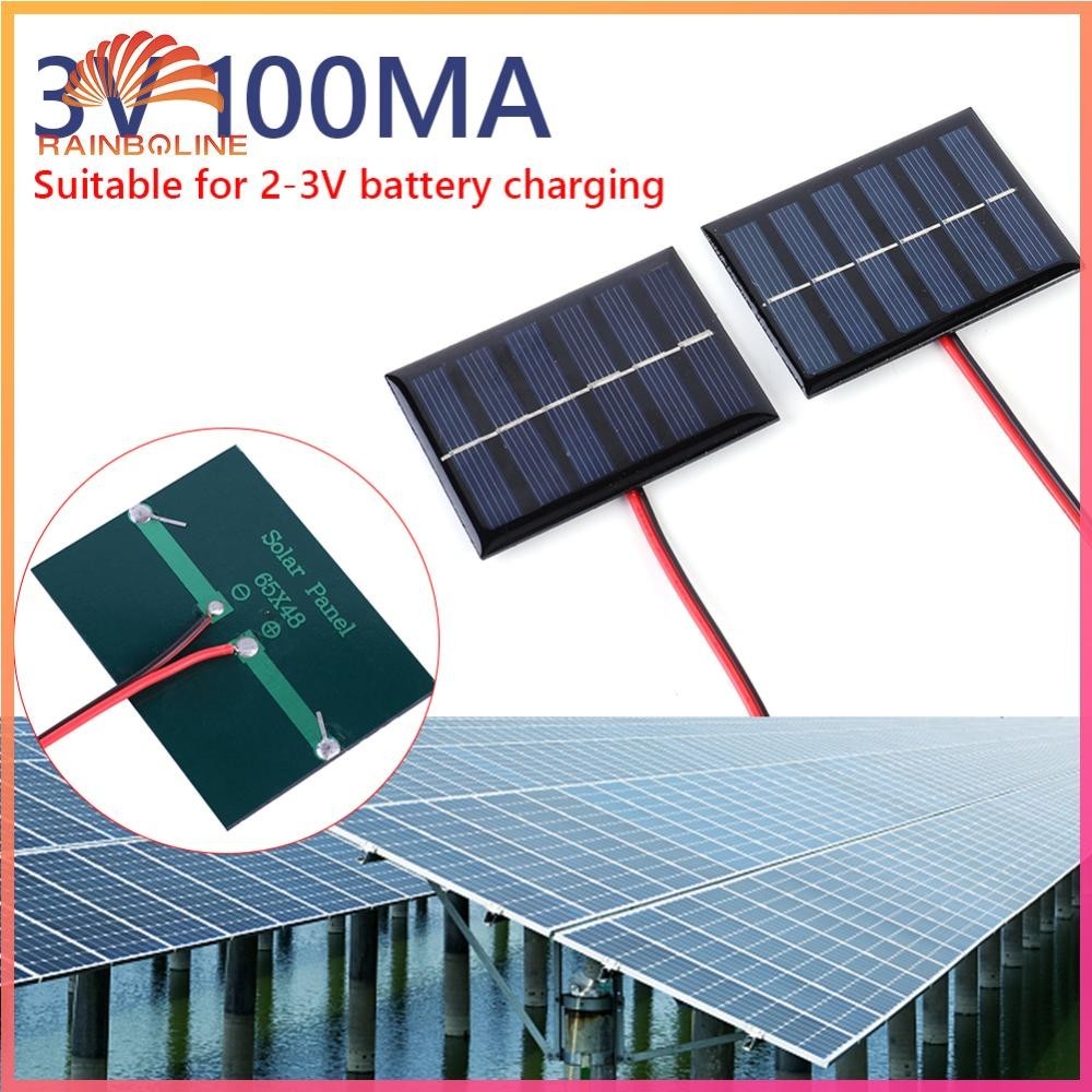 Rain 1pc/2pcs Mini Solar Panel Polycrystalline Silicon 1W 3V 100MA DIY ...