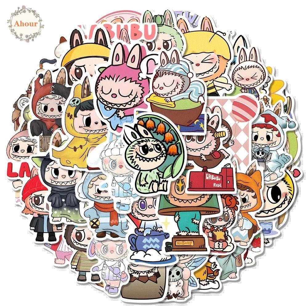 AHOUR 53PCS Labubu Stickers, Cartoon Waterproof Graffiti Labubu Decals ...