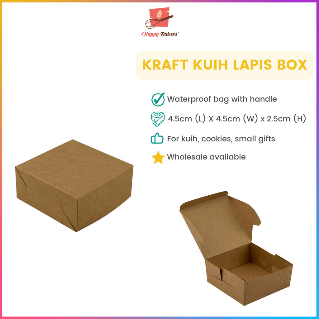 Kraft Kuih Lapis 4CM Box For Biscuits Cookies Small Gifts | Shopee Malaysia
