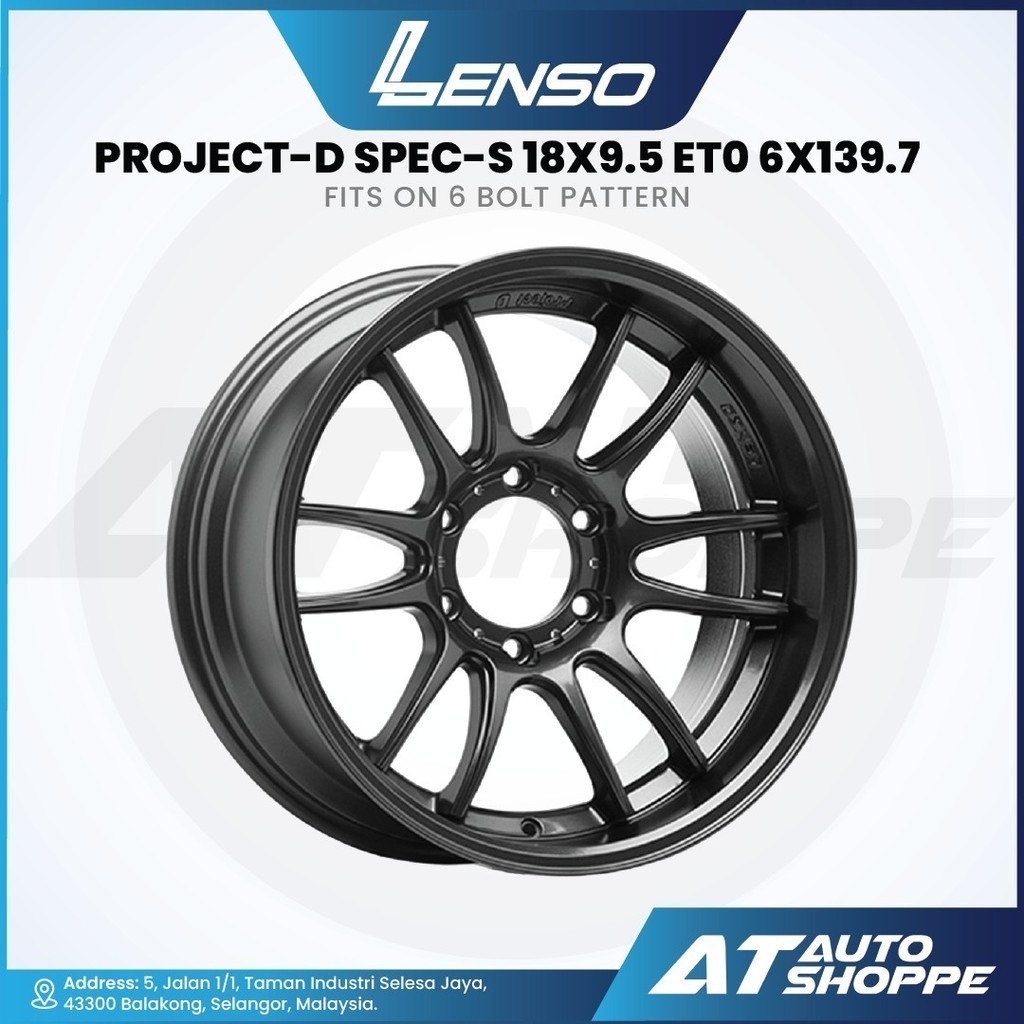 Lenso Project-D Spec-S - Hyper Dark 18x9.5 ET0 6x139.7 (1 Piece) | Shopee Malaysia