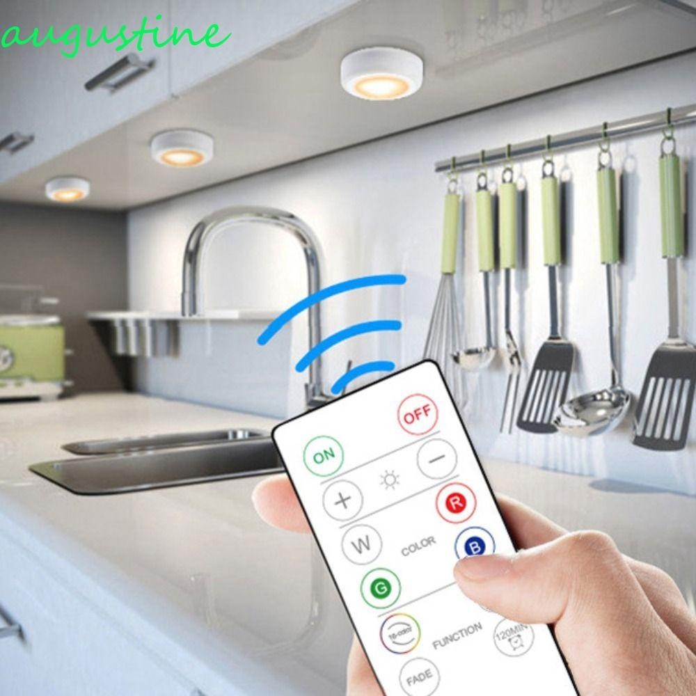 AUGUSTINE LED Under Cabinet Light, RGB 16 Colors Wireless Night lamp ...