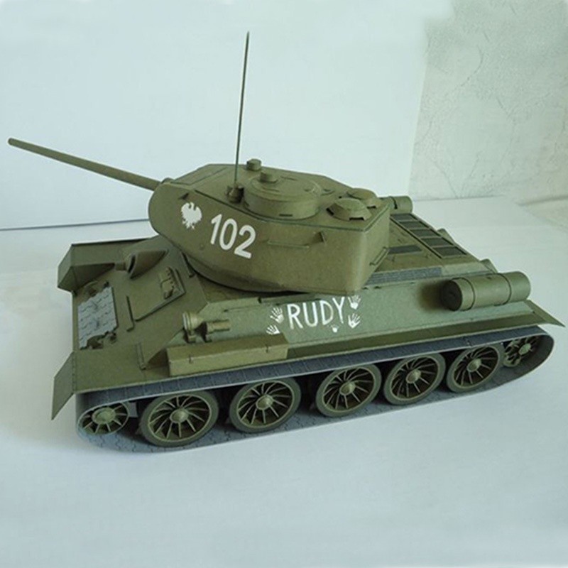 1:25 Soviet T-34 Medium Tank Paper Model World of Tanks T-34/85 ...