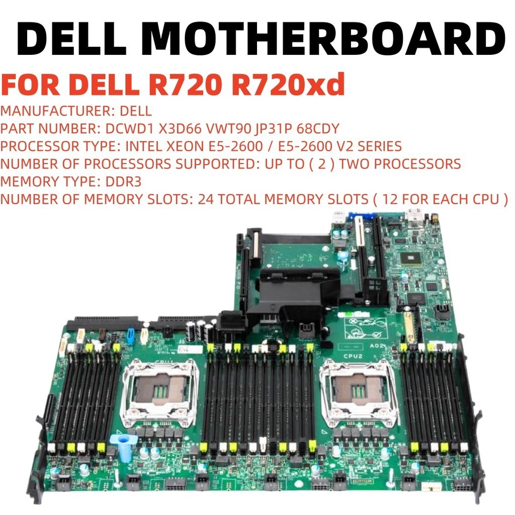 DELL R720 R720XD Server Motherboard DCWD1 X3D66 VWT90 JP31P 68CDY ...