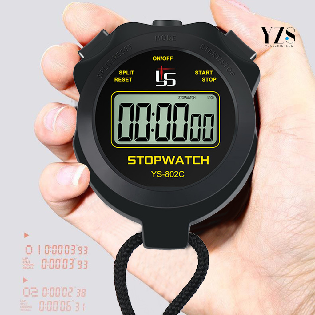 Y-S Sport Stopwatch Large Display Life Waterproof Professional Handheld ...