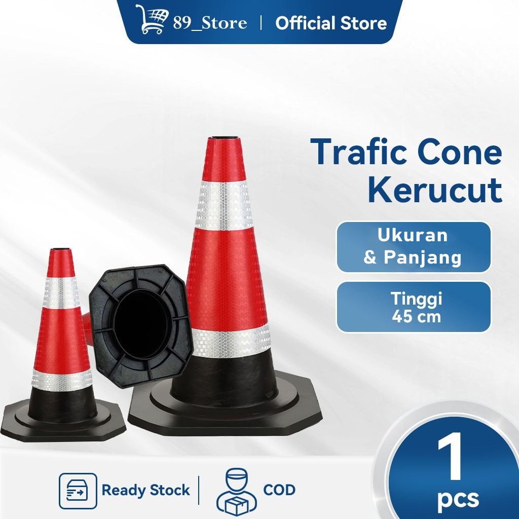 Traffic Cone 45 Cm Flexible Traffic Cone Safety PVC Orange Base Road ...