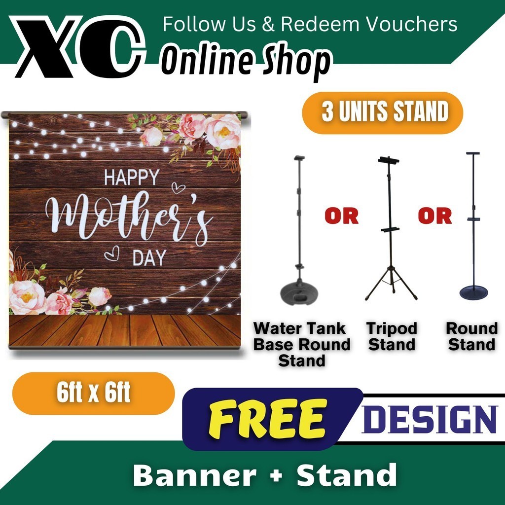 Banner 6ft x 6ft with Banner Bunting Poster Stand /Backdrop Printing ...