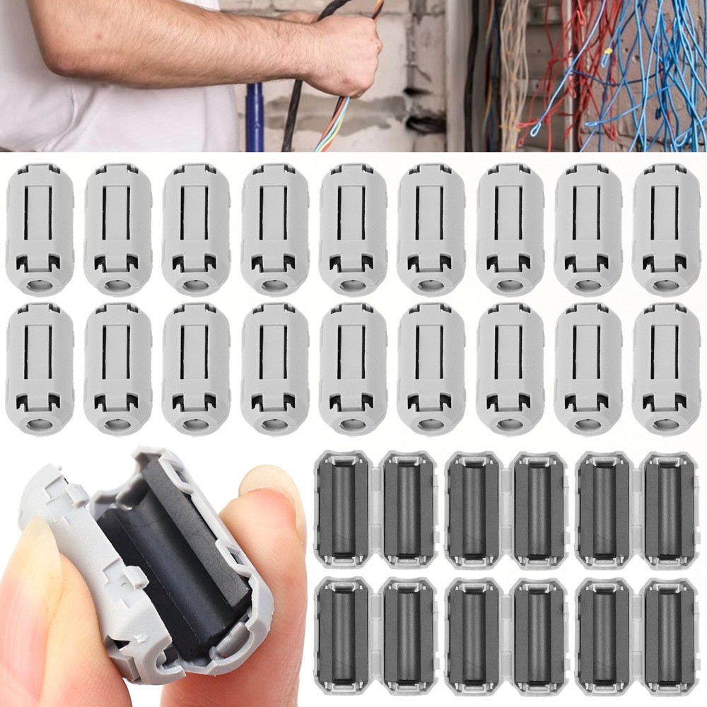 Easy Install Ferrite Core Noise Suppressor Filter Ring Cable Magnetic ...