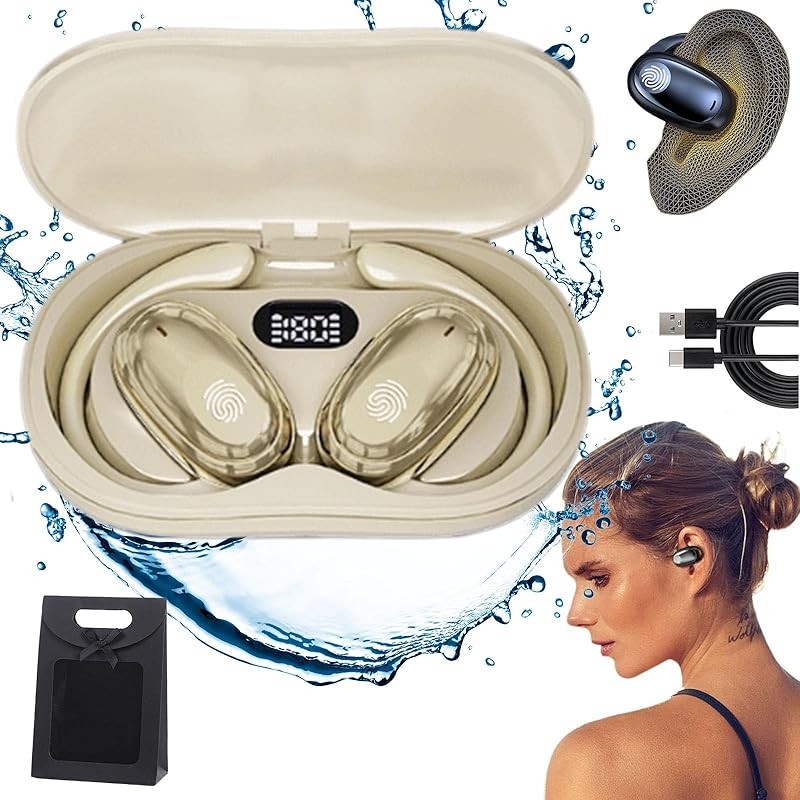 Fon Telinga Bluetooth Gantung Bersukan, Fon Kepala Bluetooth 5.4 ...