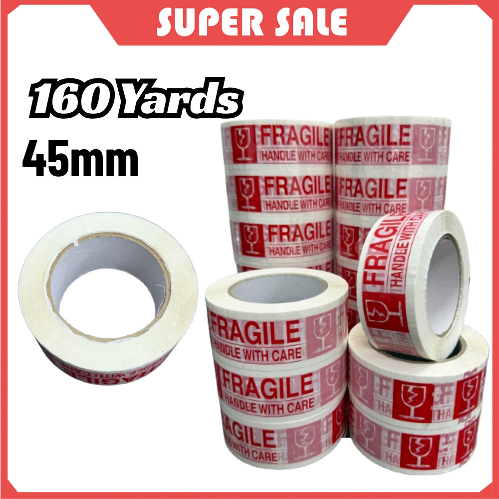 Fragile OPP Tape 45mm x 160 Yards (160 Meter) Clear Fragile Tape【1pcs ...