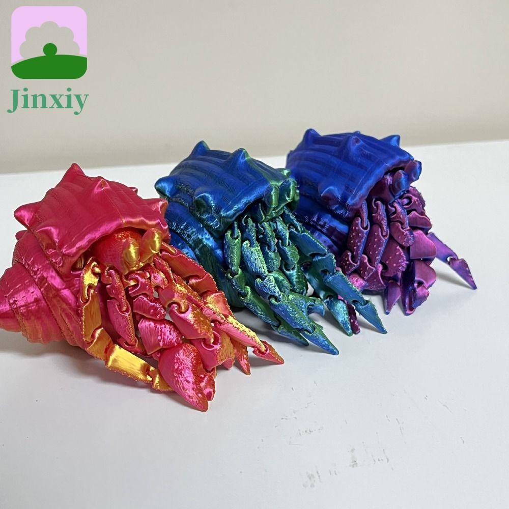 JINXIY 3D Printed Hermit Crab, Removable Conch Shell 3D Printed ...