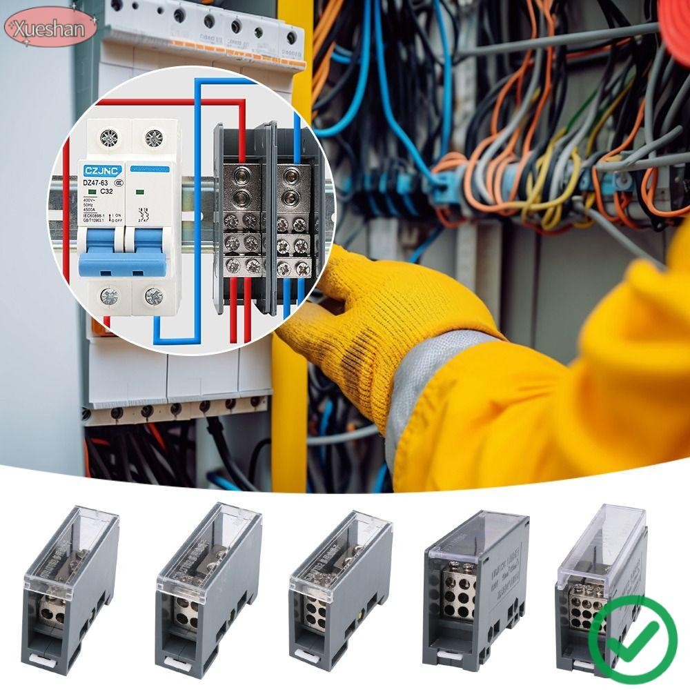 XUESHAN Distribution Box, 150A ABS/Copper Din Rail Terminal Block, High ...