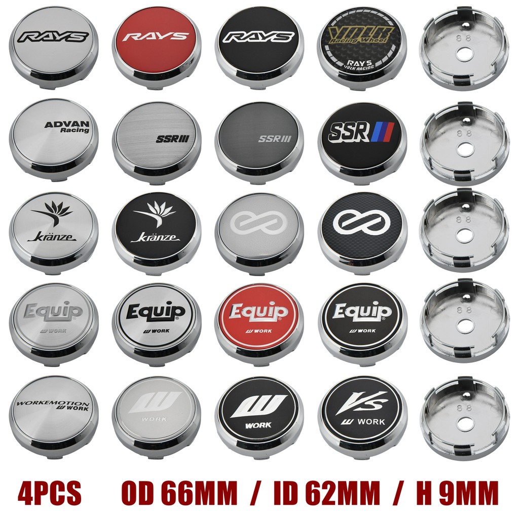 JDM 66mm RAYS Center Cap ADVAN Emblem WORK EQUIP Wheel Cover Cap SSR ...