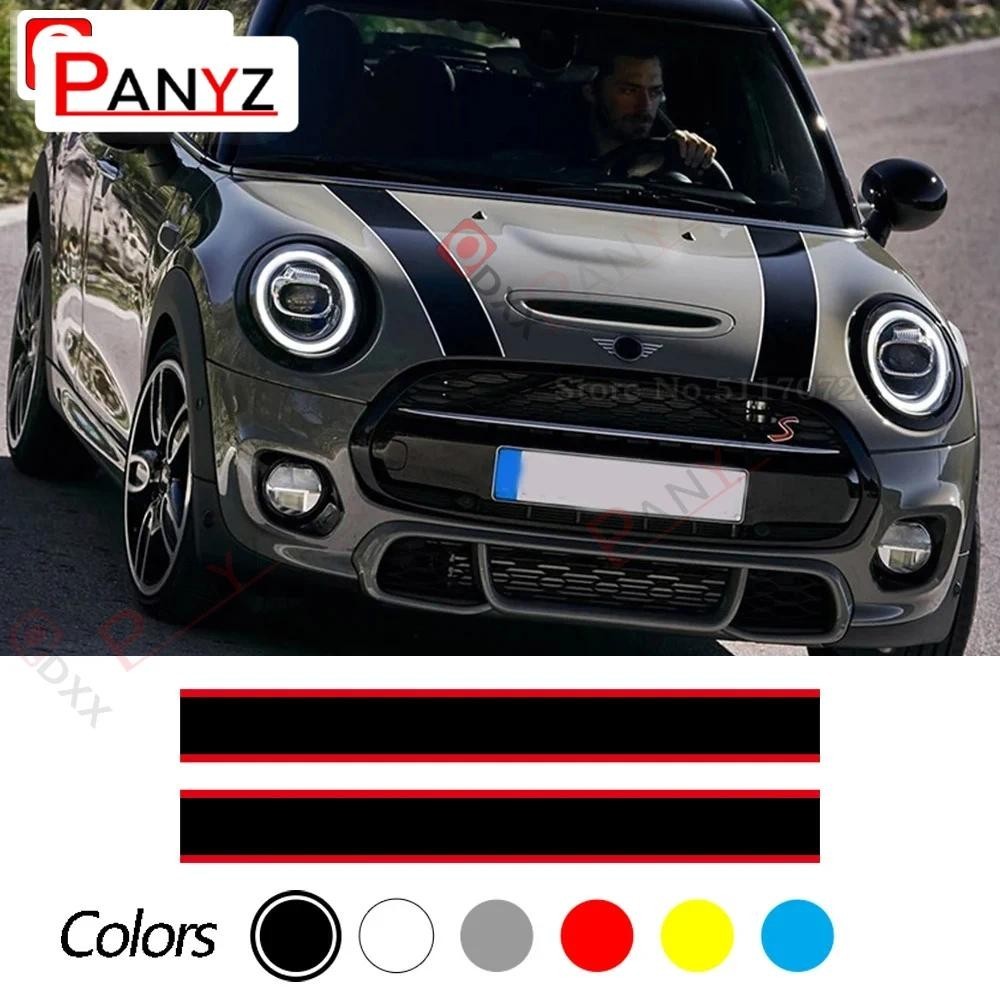 2 Pcs Bonnet Stripes Sticker Car Hood Trunk Engine Cover Vinyl Decal ...