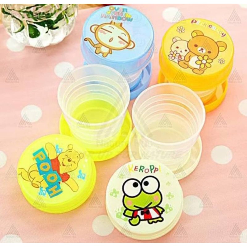 (Only RM1) 200ml Foldable Kids Cup Cartoon Cute Portable Folding ...