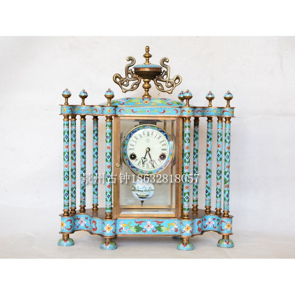 Cloisonne Mechanical Pure Copper Table Clock European-Style Home ...