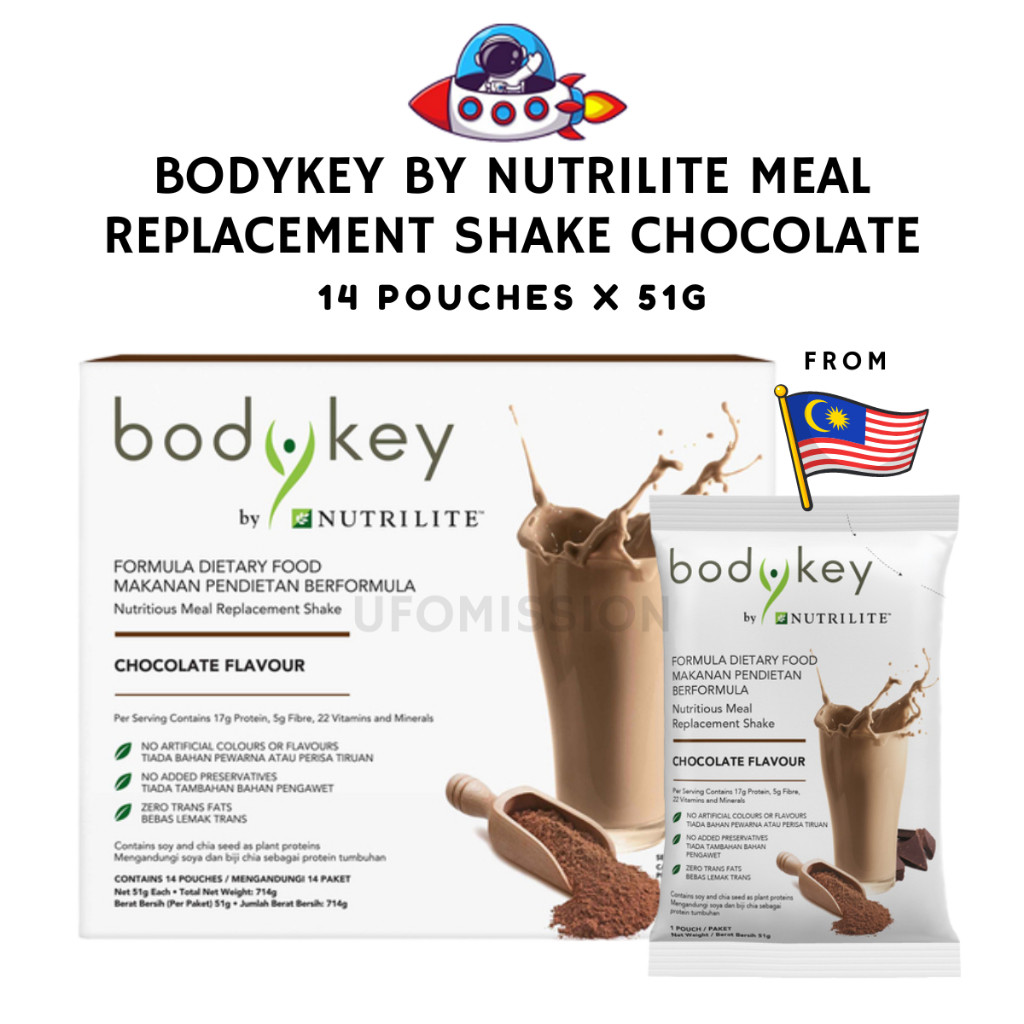 BodyKey by Nutrilite Meal Replacement Shake Chocolate 14 pouches x 51g ...