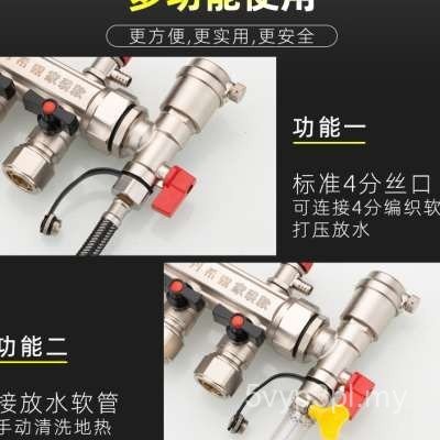 Semua Manifold Pemanas Lantai Tembaga Automatik Injap Pelepasan Udara ...