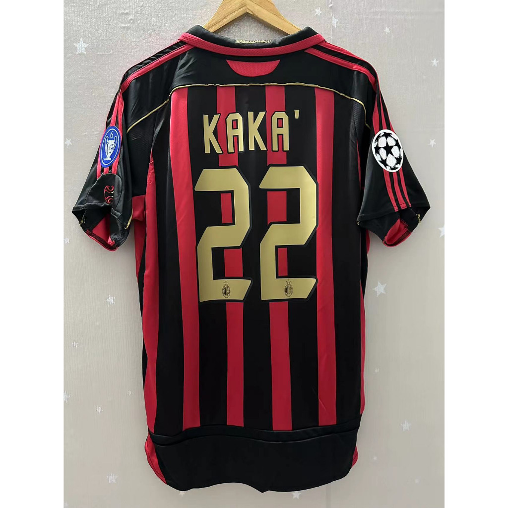 06-07 AC Milan High Quality Home Retro Soccer Jersey Custom Soccer Shirt RONALDO KAKA MLDINI ...