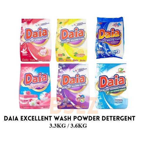 DAIA EXCELLENT WASH POWDER DETERGENT (3.3KG/3.6KG) PACKING BESAR ...