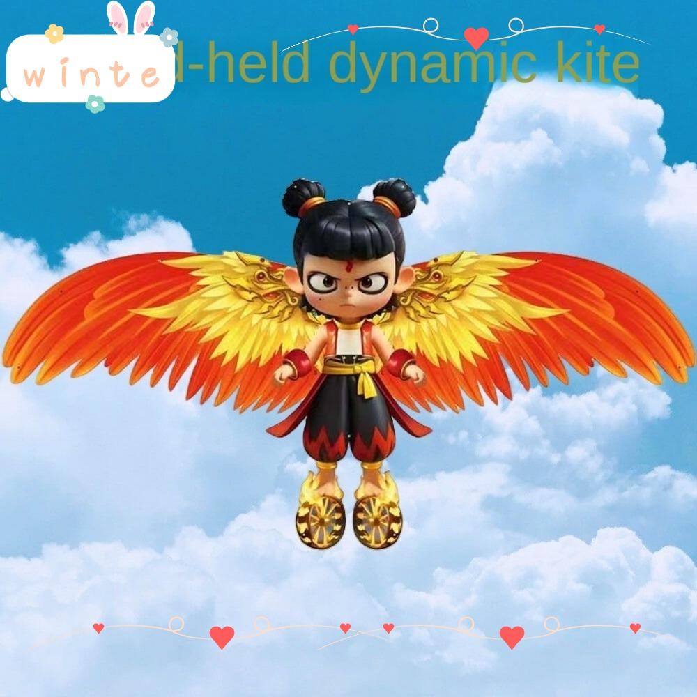 WINTE Cartoon Kite, Capybara Nezha with 30m Kite Line Fishing Rod Kite ...