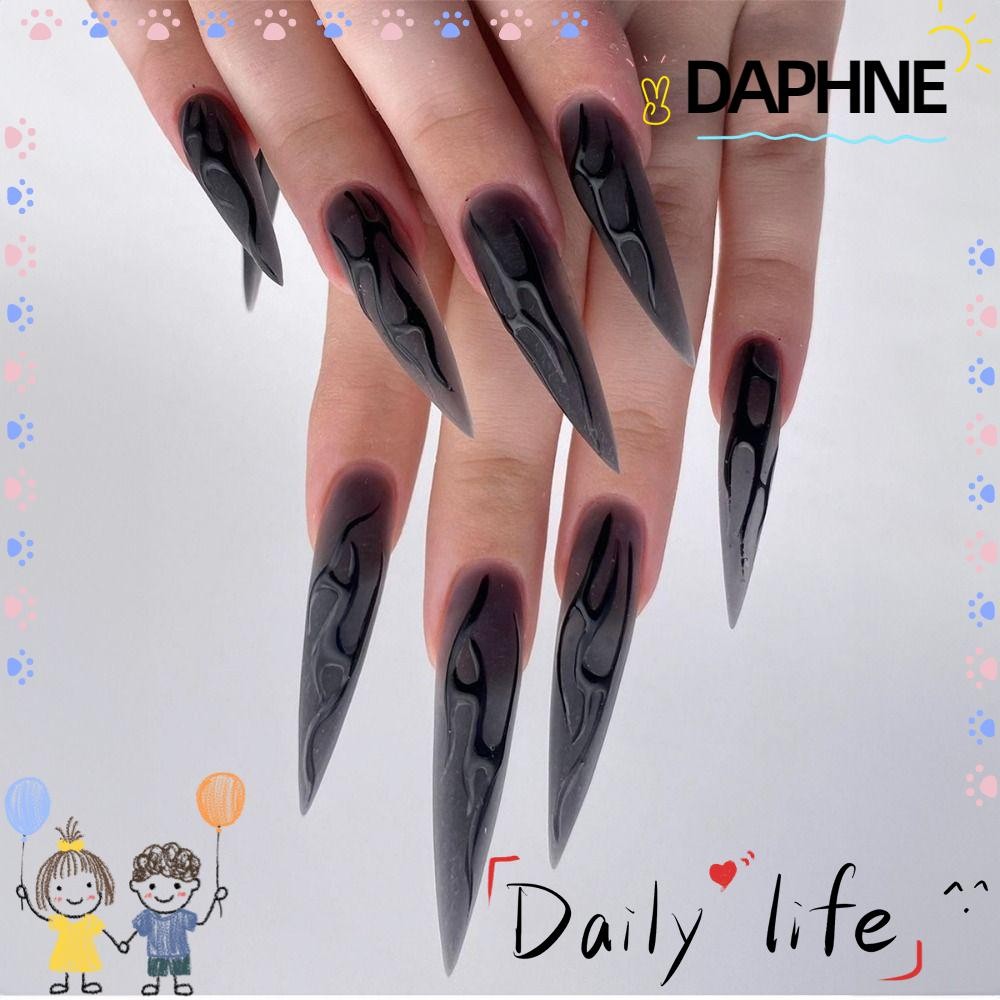 DAPHNE-HOME Fake Nails, Full Cover Long Stiletto False Nails, Fashion ...