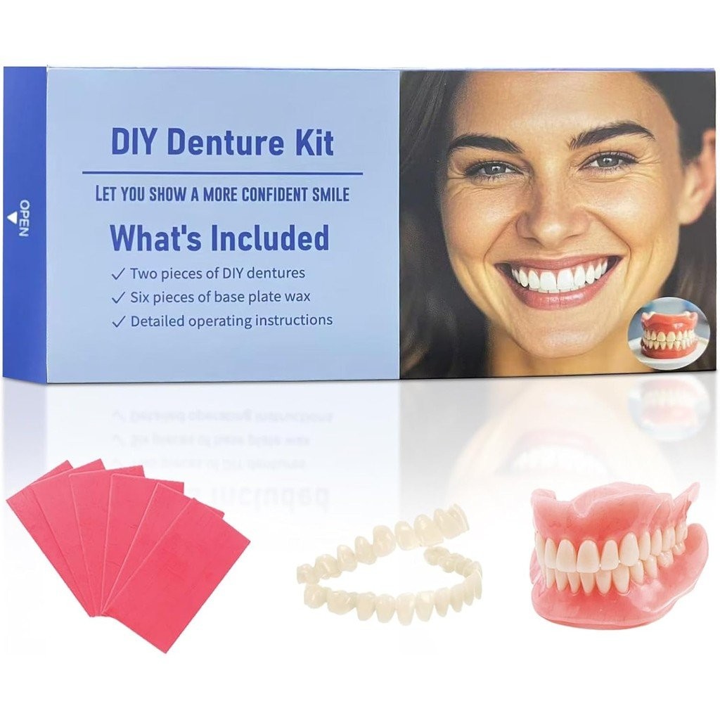 Kit Gigi Palsu DIY: Set Lengkap Gigi Palsu Atas dan Bawah untuk Solekan ...