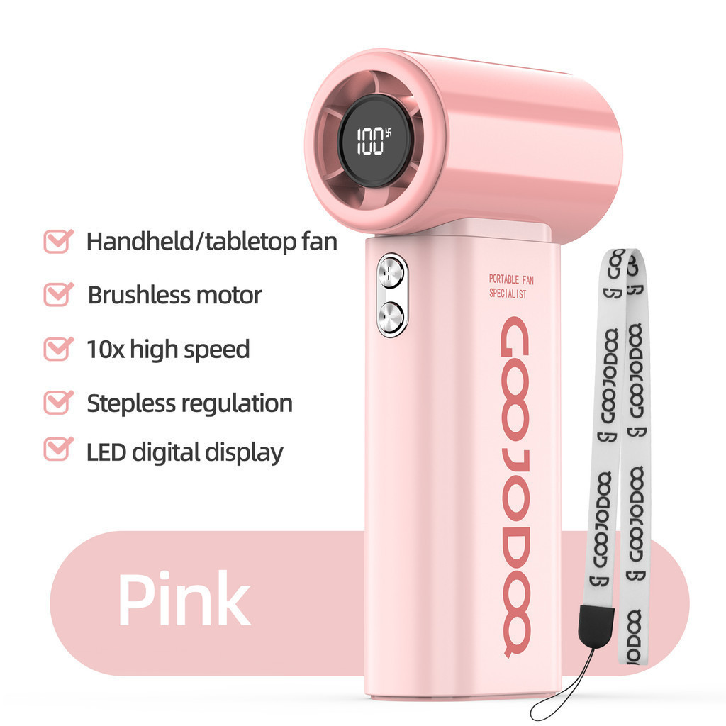 GOOJODOQ Mini Fan Display High Speed Handheld Mini Turbo Fan 4000mAh ...