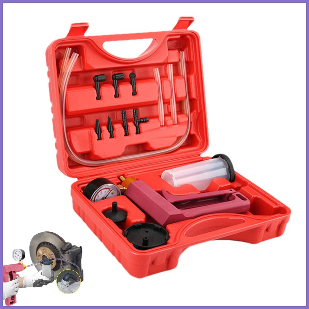 Brake Bleed Kit 2 in 1 Vacuum Brake Bleeder with Gauge Adapter Brake ...