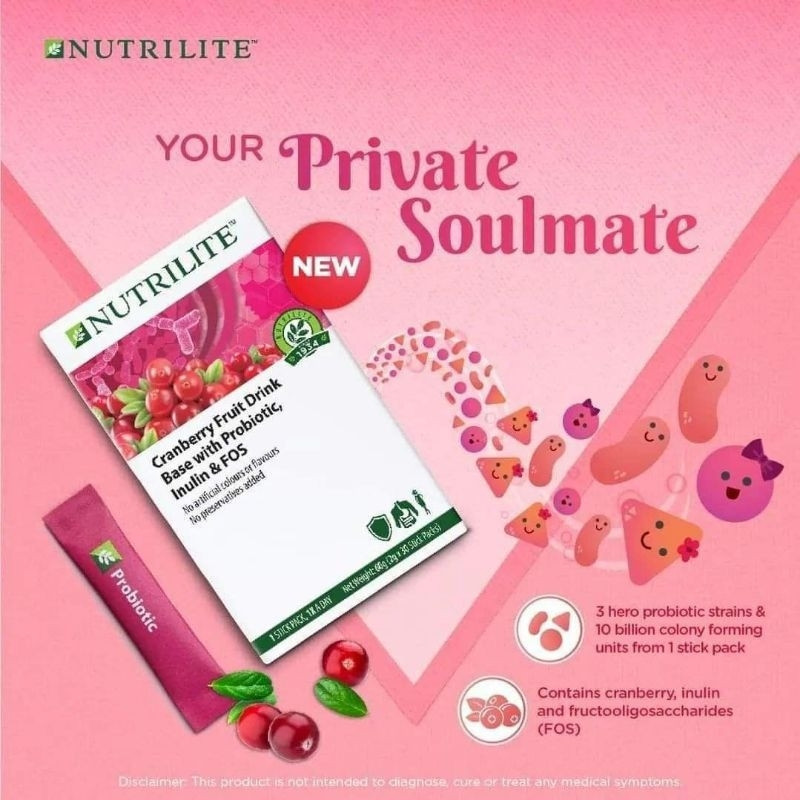 🔥READY STOCK🔥 Nutrilite Cranberry Fruit Drink Base with Probiotic, Inulin & FOS - 60g (2g x 30 ...
