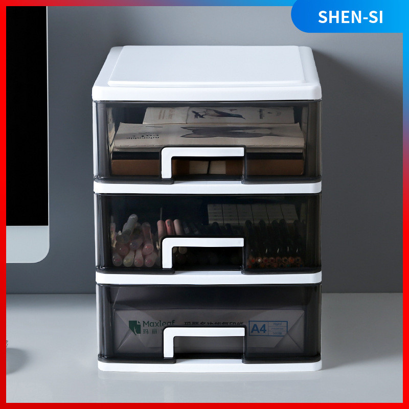 Household Transparent Desktop Storage Box Multi-Layer Simple Plastic a4 ...